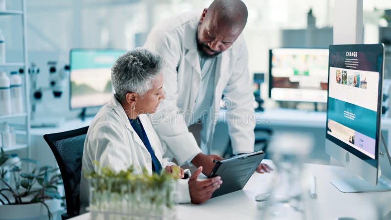 Teamwork, Tablet or Business People in Office Lobby Consulting Strategy Review or Planning ...