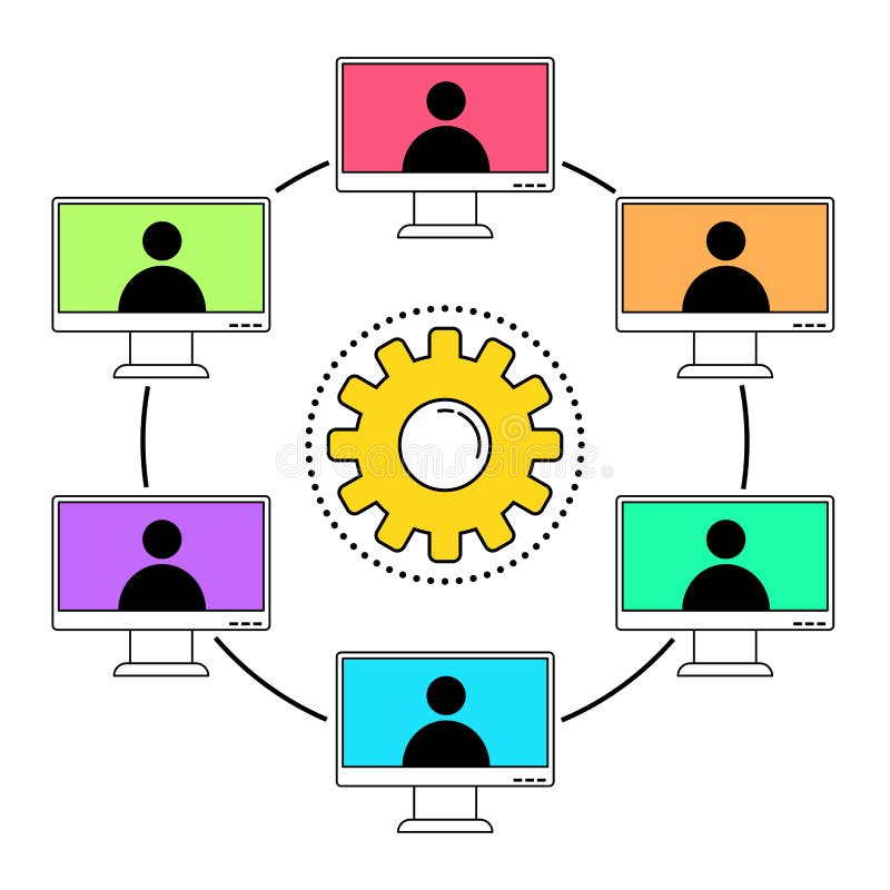 Teamwork and Task Distribution Concept Stock Vector - Illustration of ...