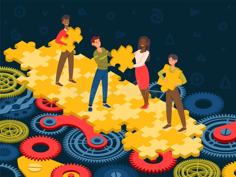 Teamwork and Team Building Vector Illustration Stock Vector ...