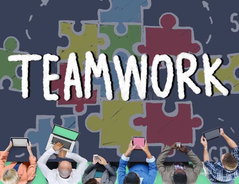 Teamwork Team Collaboration Connection Togetherness Unity Concept Stock ...