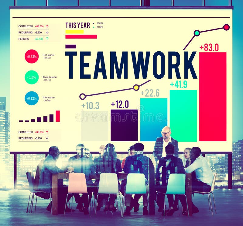 Teamwork Team Collaboration Support Help Business Concept Stock Image ...