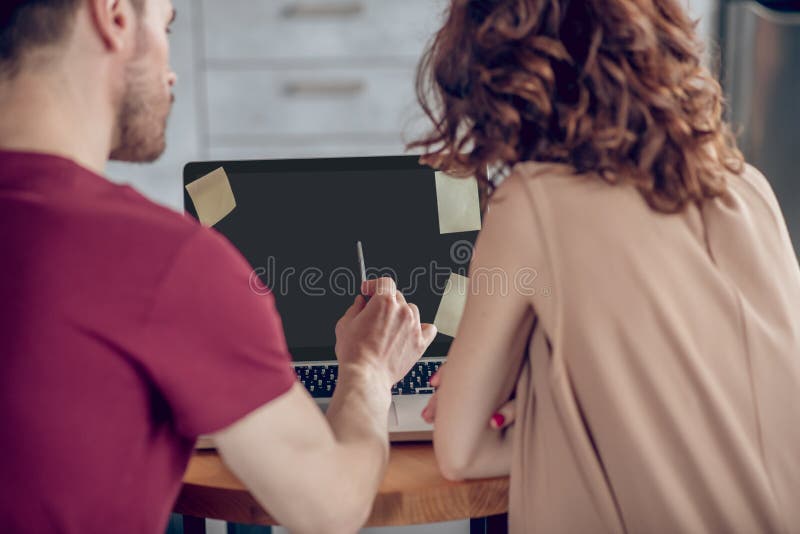 Team Members Working on a Project Together Stock Image - Image of ...