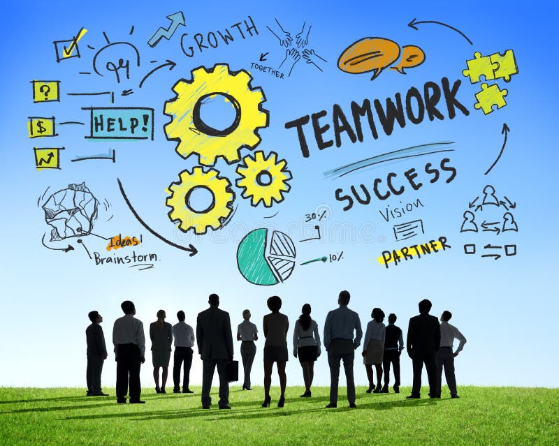 Teamwork Team Together Collaboration Business Aspiration Goals C Stock ...