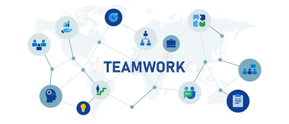 Teamwork Team Work Concept of Collaboration in Corporation Company Icon ...