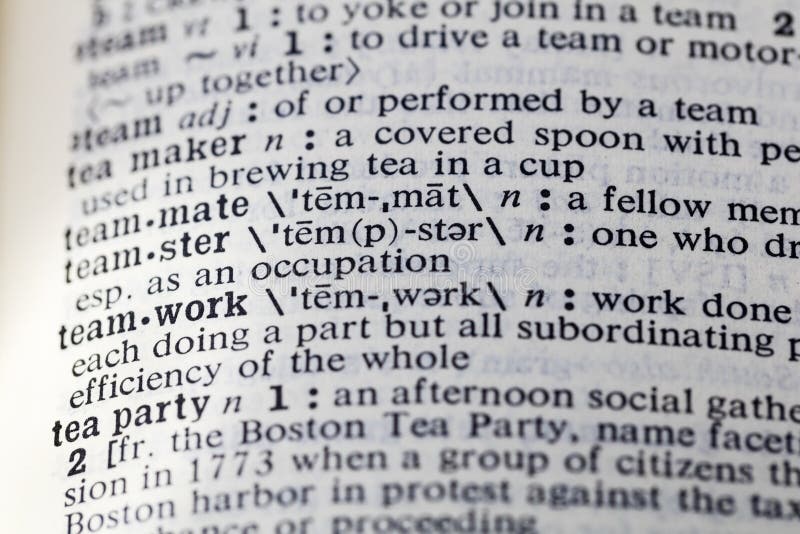 Teamwork Team Work Together Help Dictionary Stock Image - Image of ...