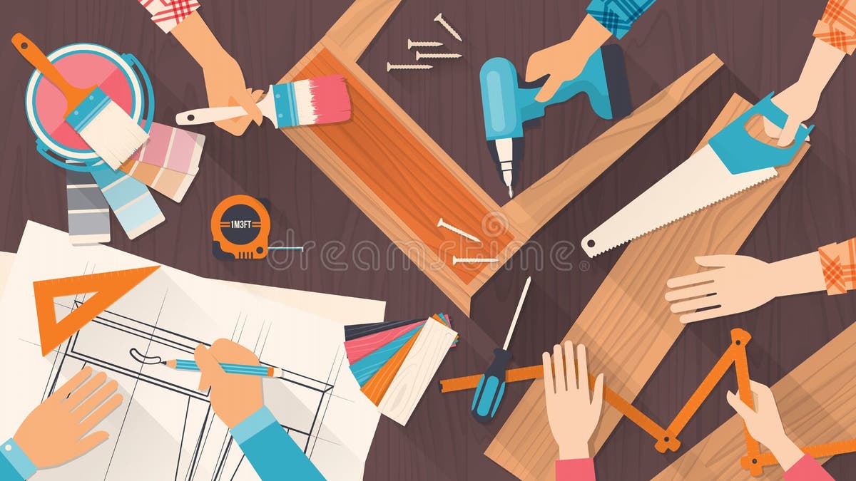 Carpenter Teamwork Stock Illustrations – 702 Carpenter Teamwork Stock ...
