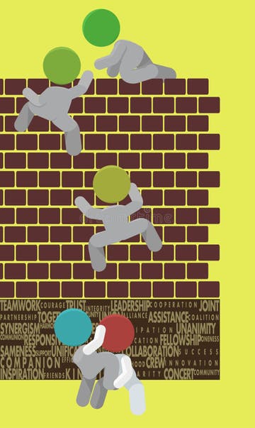 Climbing Wall Teamwork Stock Illustrations – 341 Climbing Wall Teamwork ...