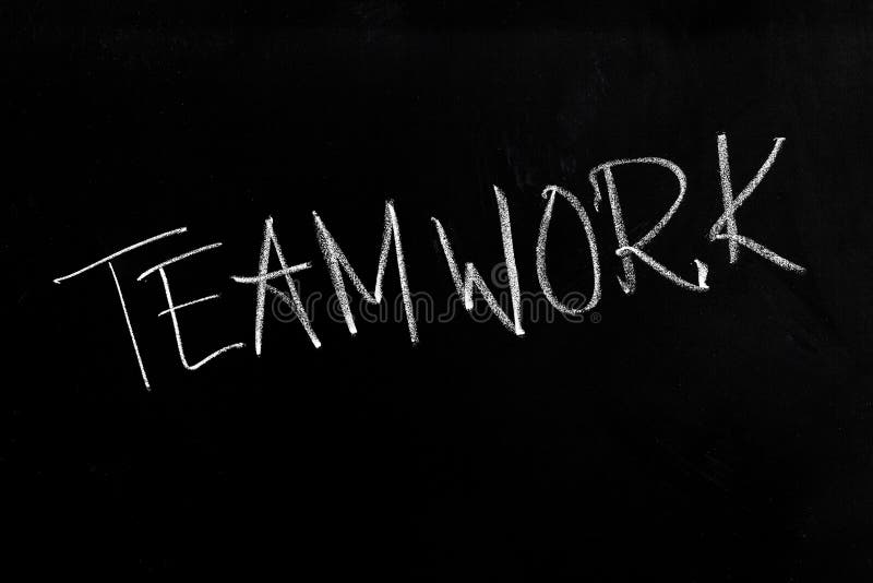 Teamwork Text on Blackboard Stock Photo - Image of social, business ...