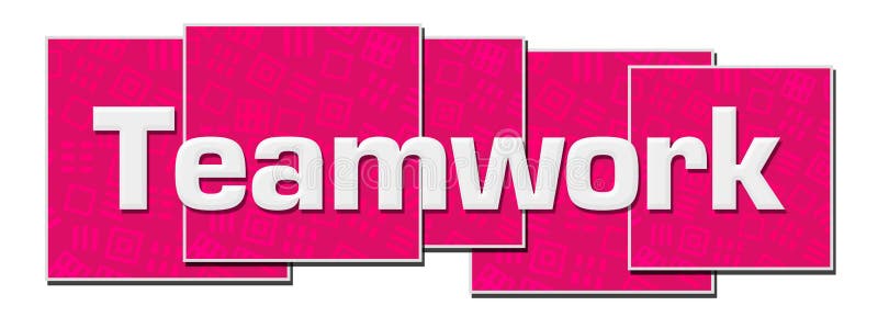 Teamwork Pink People Figures Environmental Leafs Icon Vector Stock ...