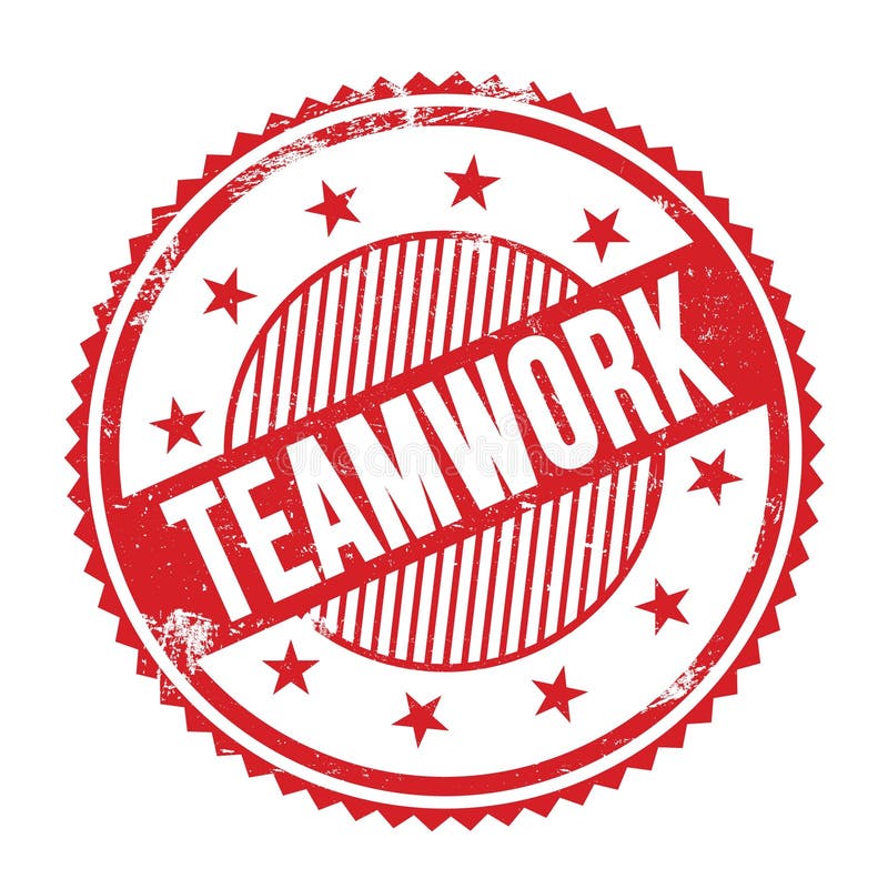 TEAMWORK Text Written on Red Grungy Round Stamp Stock Illustration ...