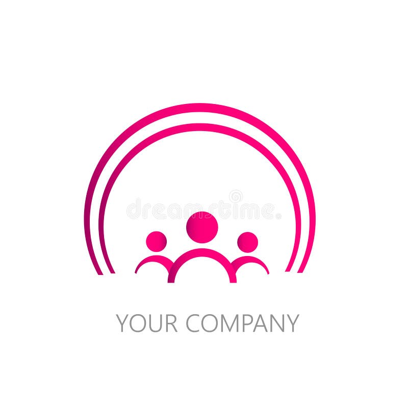 Teamwork - Three People Hold the Word Stock Illustration - Illustration ...