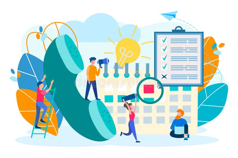 Teamwork, Time Management Concept Stock Vector - Illustration of ...