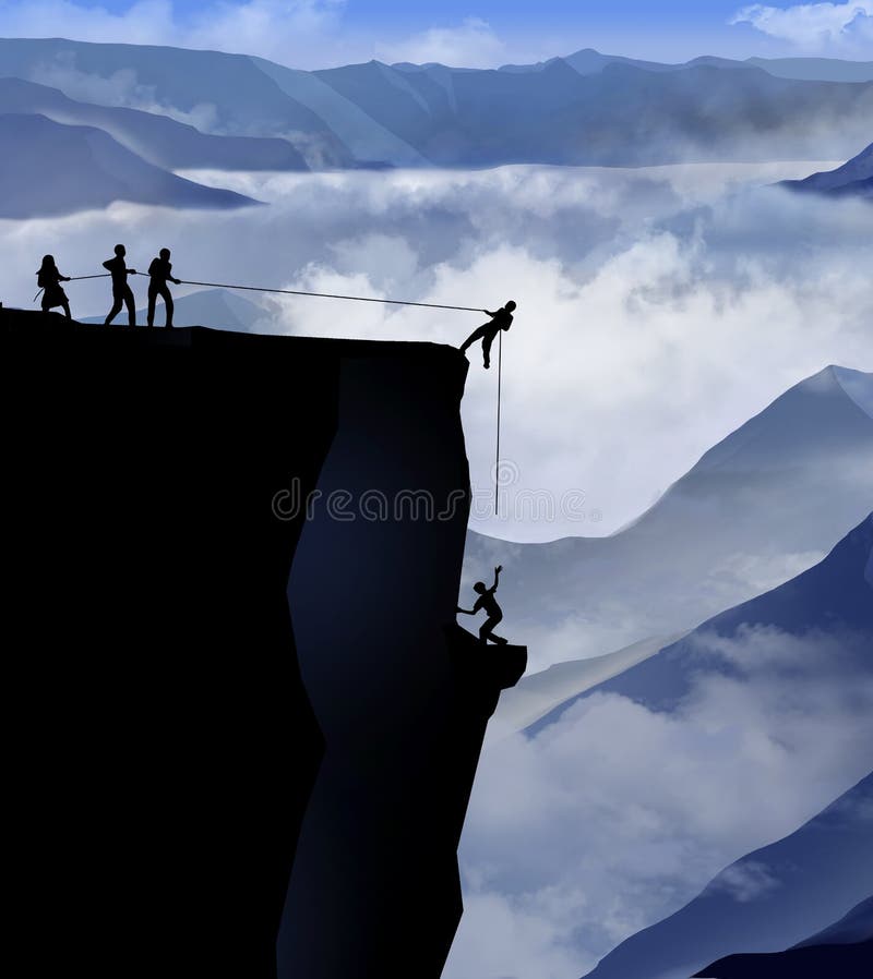 Teamwork To Overcome Challenges is Illustrated Here with a View of ...