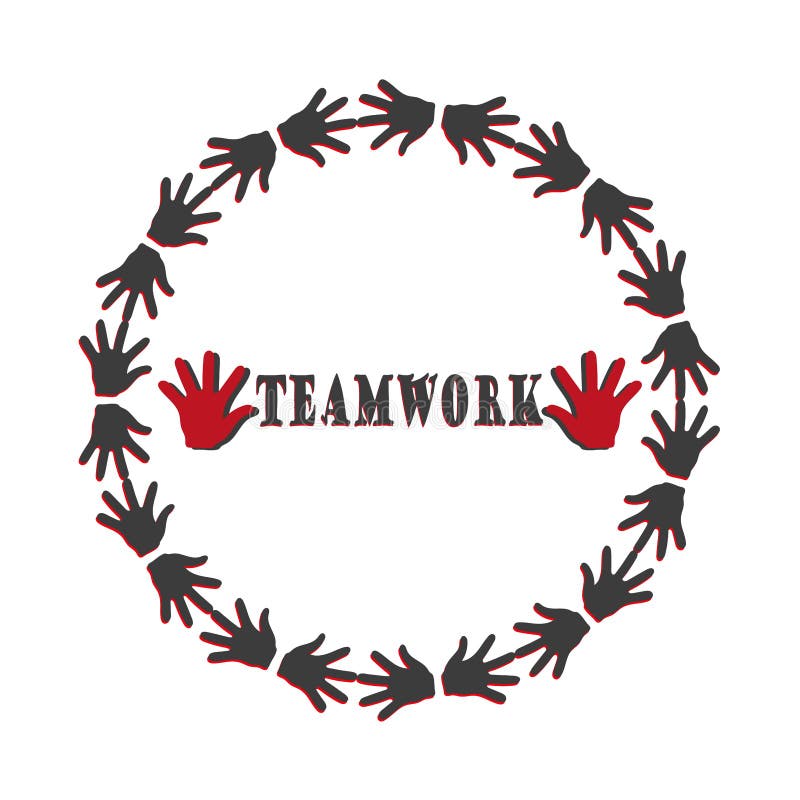 Teamwork Together Hand Circle Vector Element Stock Vector ...