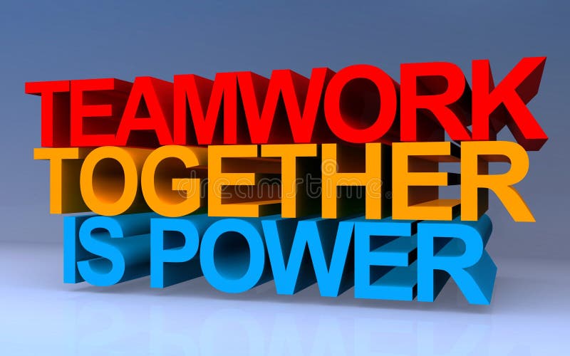 Teamwork Together is Power on Blue Stock Image - Image of harmony ...