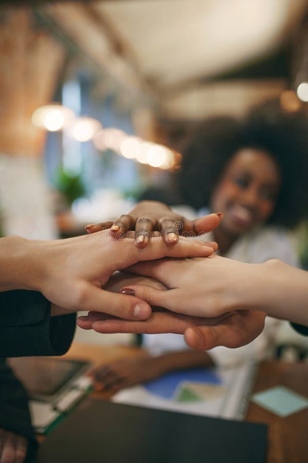 Teamwork Togetherness. Group of Multiracial Classmates Working in Team ...