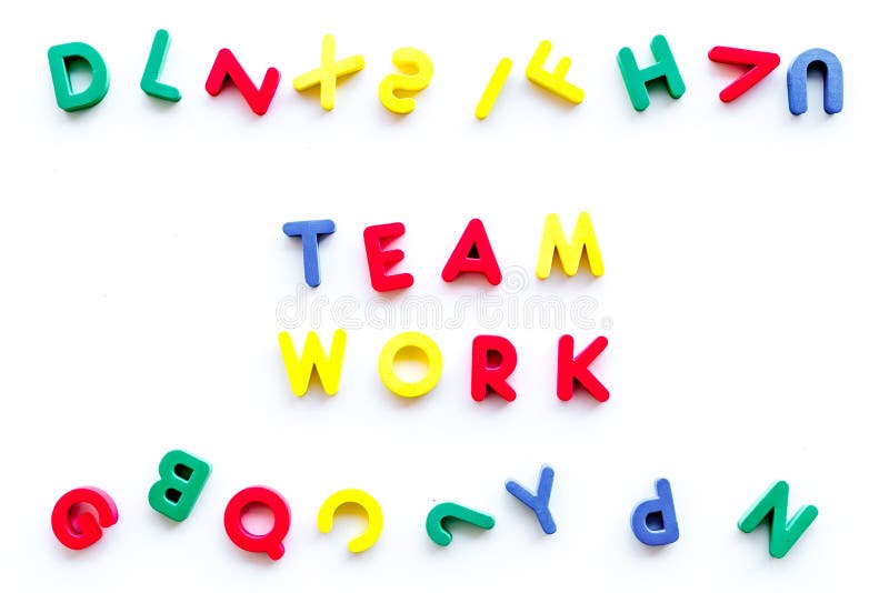 Teamwork Training Concept. Text Teamwork Lined with Colored Letters ...