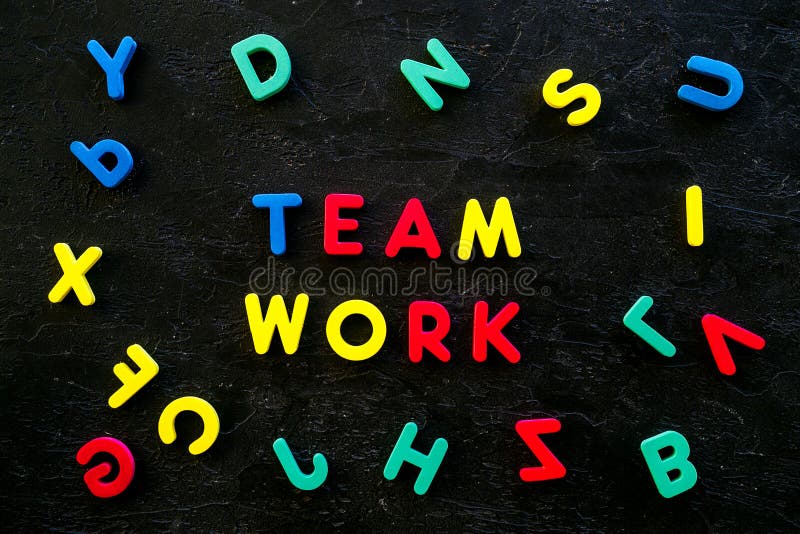 Teamwork Training Concept. Text Teamwork Lined with Colored Letters in ...