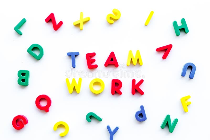 Teamwork Training Concept. Text Teamwork Lined with Colored Letters in ...