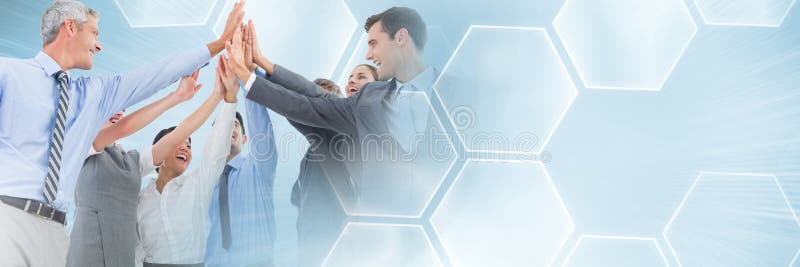 Teamwork Transition with Business People Joining in Circle Stock Photo ...