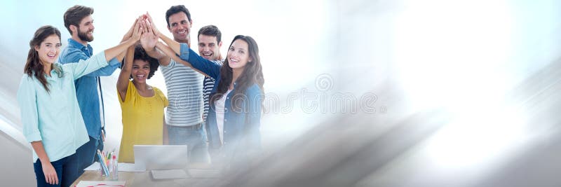 Teamwork Transition with People Joining Hands Stock Image - Image of ...