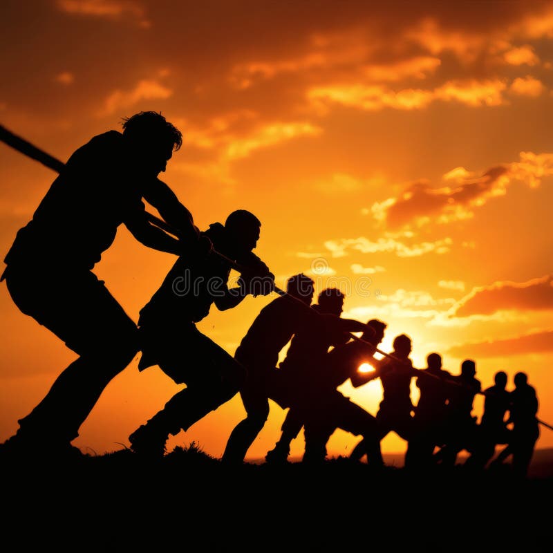 Tug War Rope Team Silhouette Stock Photos - Free & Royalty-Free Stock ...