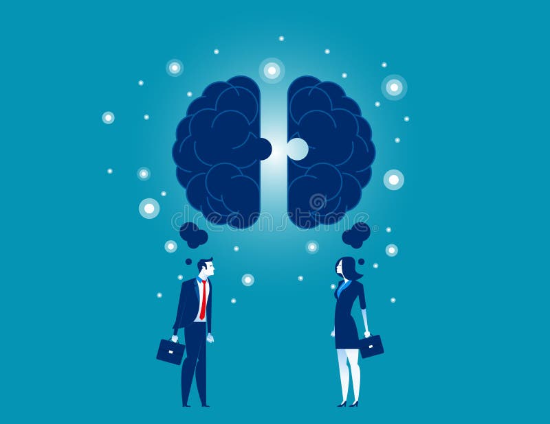 Teamwork. Two People Work Together To Success Stock Vector ...