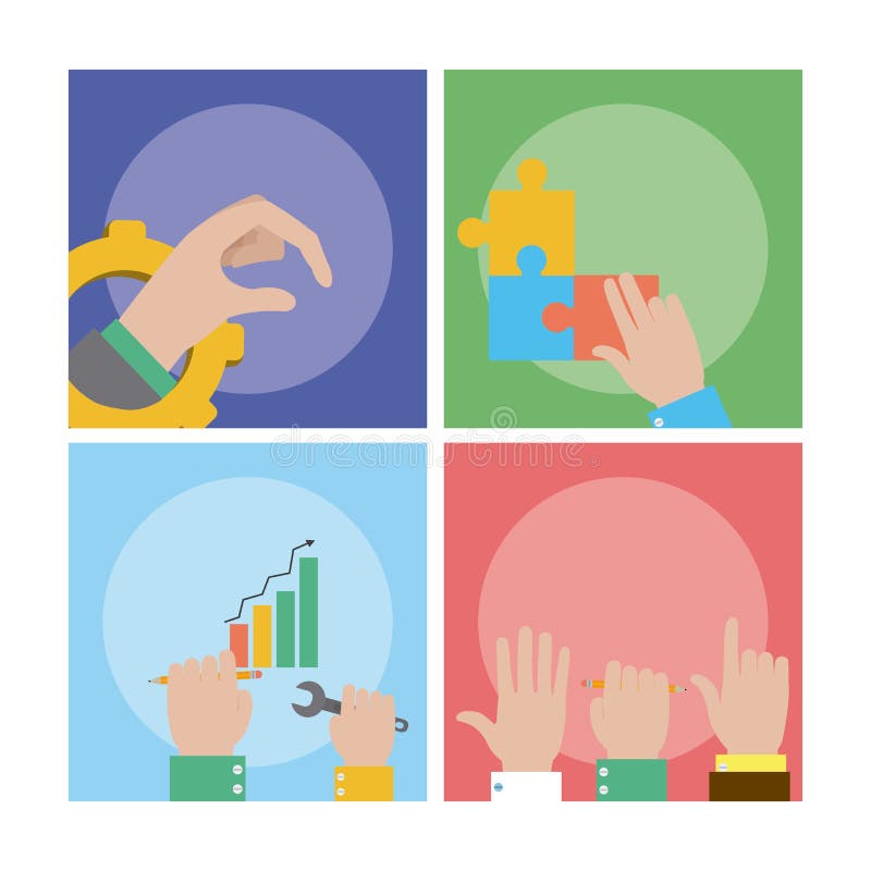 Teamwork- und St?tzkarten vektor abbildung. Illustration von teamarbeit ...