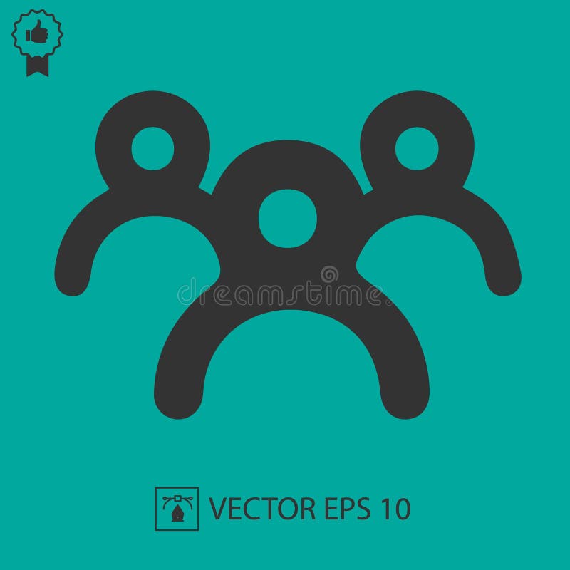 Teamwork Vector Icon Eps 10. Three Businessman Silhouette Stock Vector ...