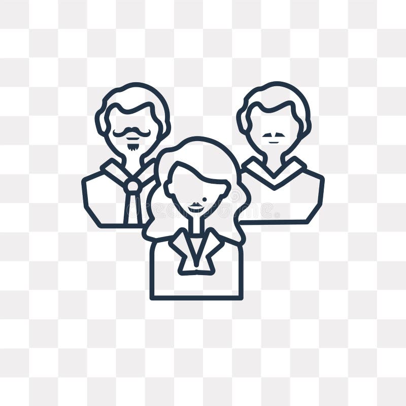 Teamwork Vector Icon on Transparent Background, Linear Stock Vector ...