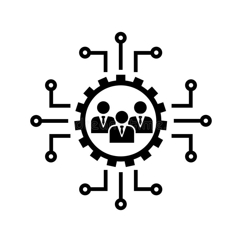 Teamwork Vector Icon. People Work Illustration Sign. Communication ...