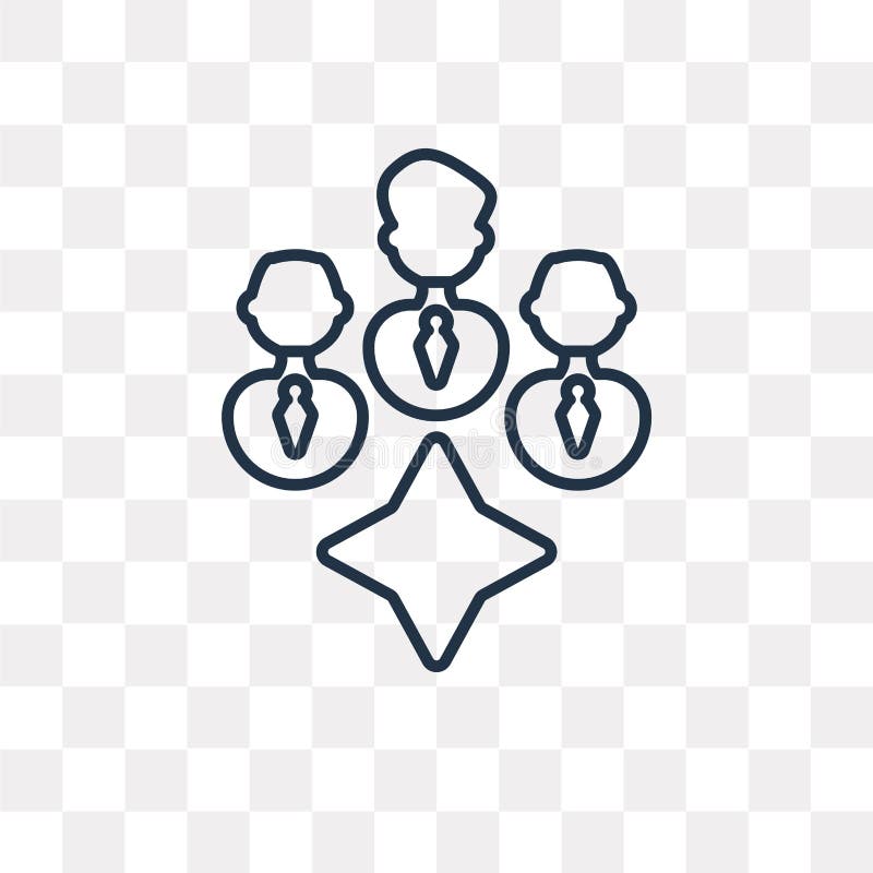 Teamwork Vector Icon on Transparent Background, Linear Stock Vector ...