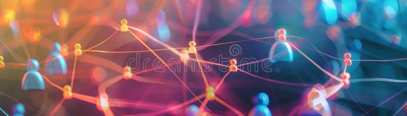 Teamwork Visualized through Interconnected Abstract Shapes in Bright ...