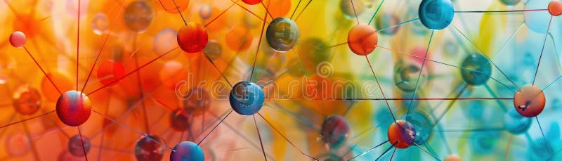 Teamwork Visualized through Interconnected Abstract Shapes in Bright ...