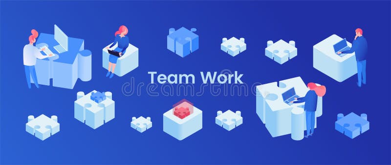 Teamwork Collaboration Typography Banner Stock Illustrations – 168 ...