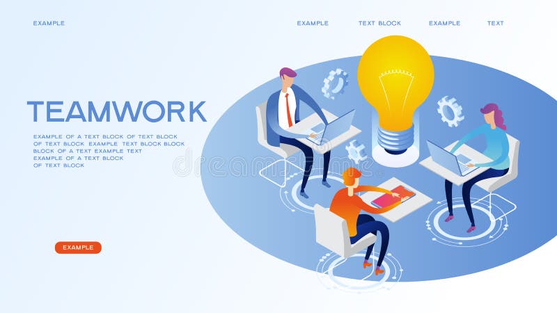 Teamwork Web Banner stock vector. Illustration of concept - 137241539