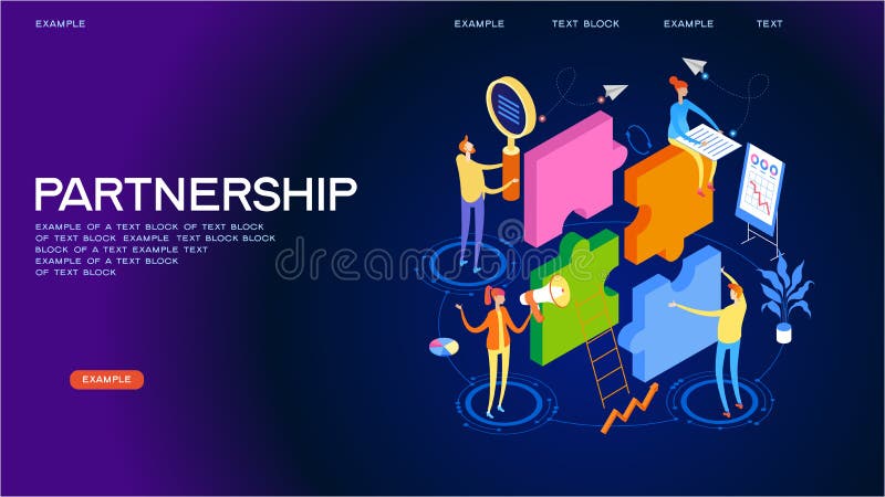Teamwork Web Banner stock vector. Illustration of group - 137799149