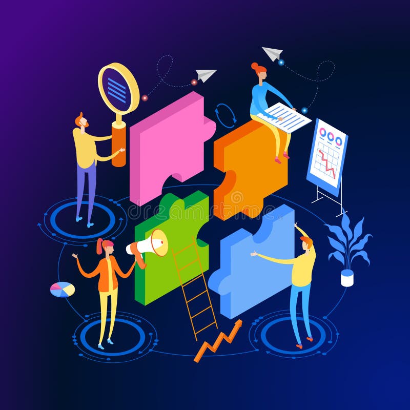 Teamwork Web Banner stock vector. Illustration of group - 137799149