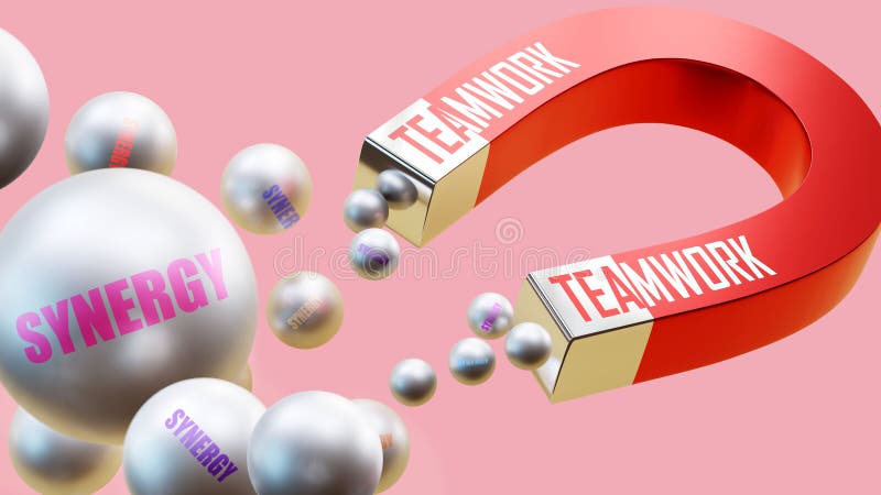 Teamwork Which Brings Synergy. a Magnet Metaphor in Which Teamwork ...
