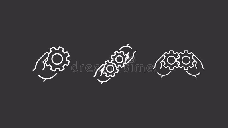 Teamwork White Icon Animation Stock Video - Video of tool, hand: 279549657