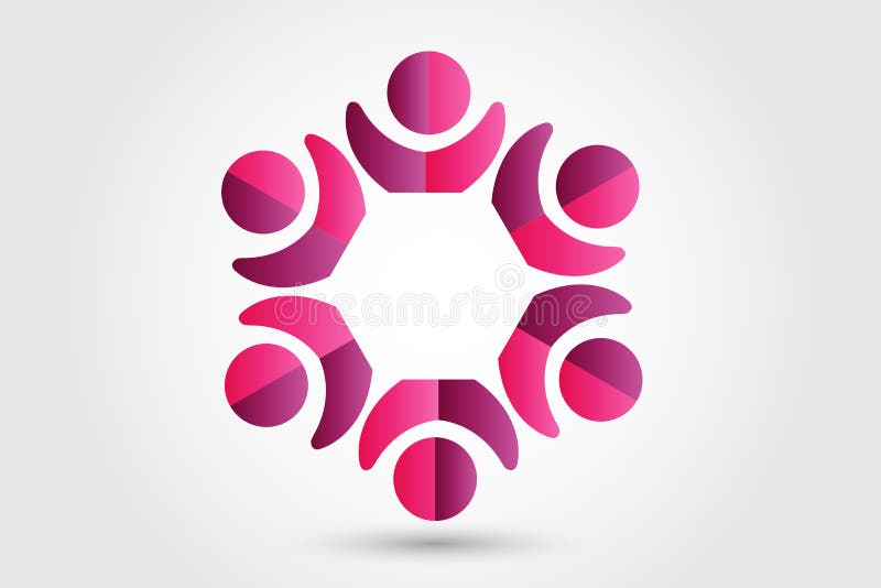 Teamwork Women Partner Group Logo Stock Vector - Illustration of hands ...