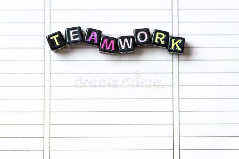 Teamwork Word from Blocks on Clean Page Notebook Close Up Stock Photo ...