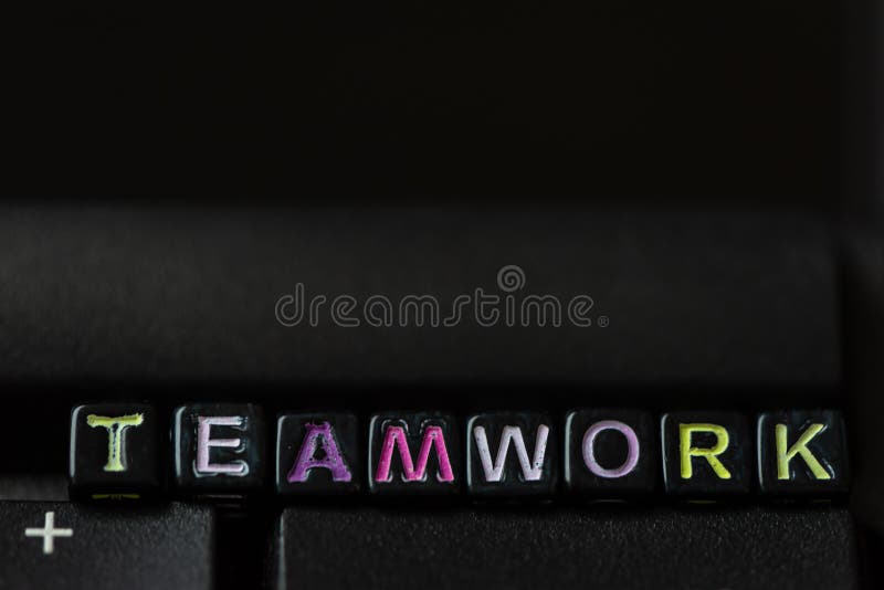 Teamwork Word from Blocks on Keyboard Close Up Stock Image - Image of ...