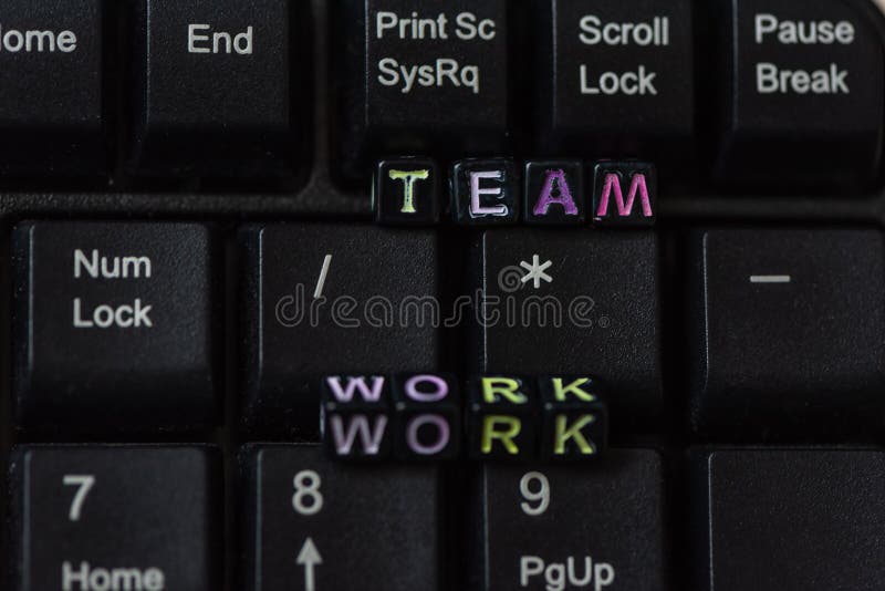 Team Work Word from Blocks on Keyboard Close Up Stock Photo - Image of ...