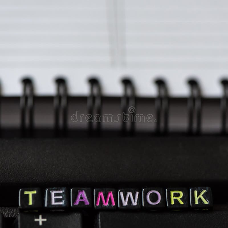 Teamwork Word from Blocks on Keyboard Close Up Stock Image - Image of ...