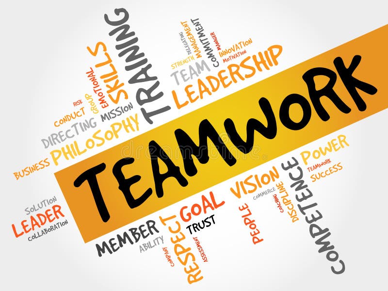 TEAMWORK Word Cloud Collage, Business Concept Background Stock ...
