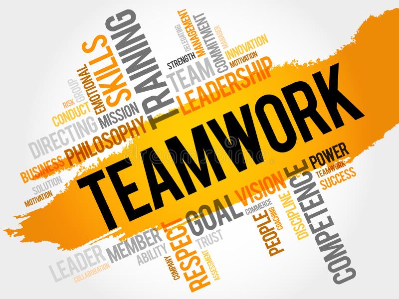 TEAMWORK Word Cloud Collage, Business Concept Background Stock ...