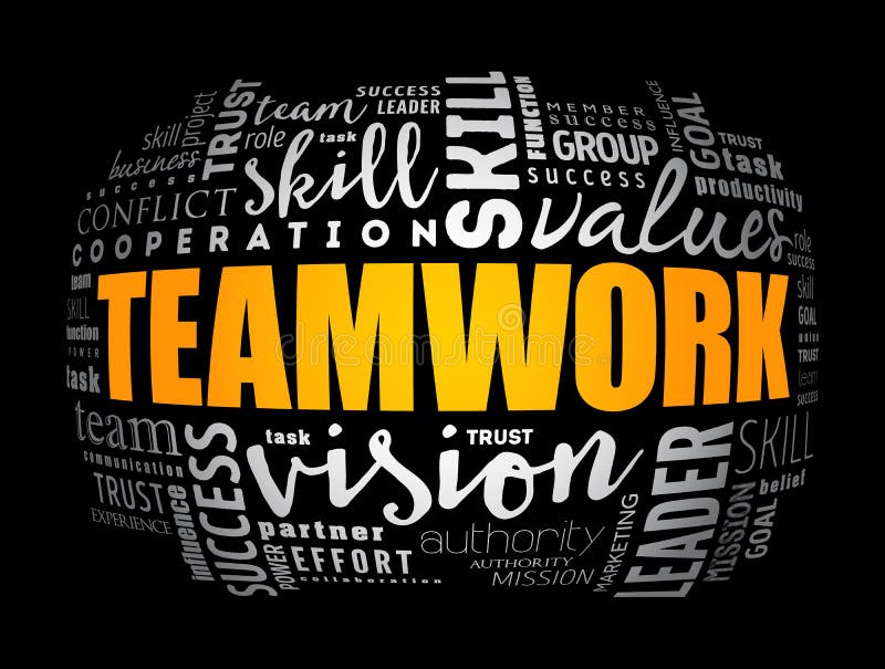 TEAMWORK Word Cloud Collage, Business Concept Background Stock ...