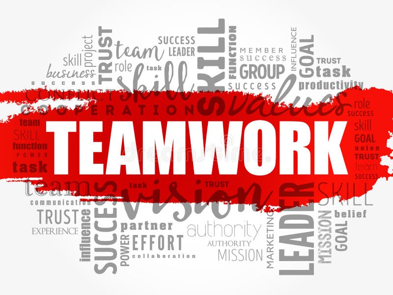 TEAMWORK Word Cloud Collage, Business Concept Stock Illustration ...