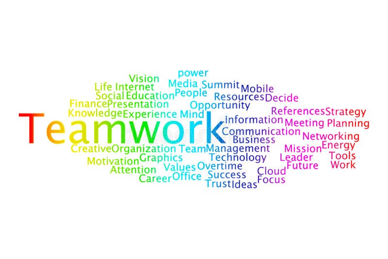TEAMWORK Word Cloud Collage. Stock Illustration - Illustration of ...